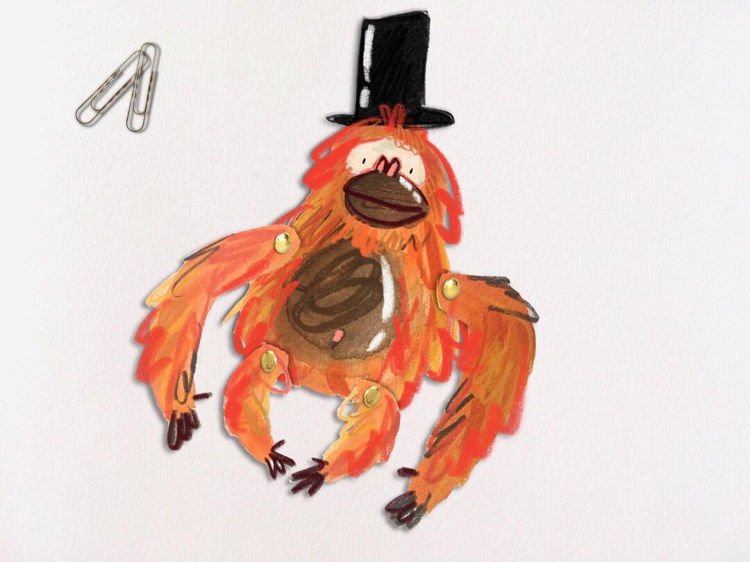 Orangutan / Monkey Paper Puppet - Animal Paper Doll - Etsy UK