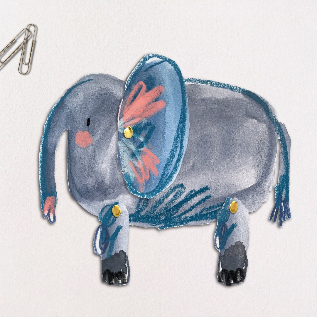 Elephant Paper Puppet - Animal Paper Doll - Etsy