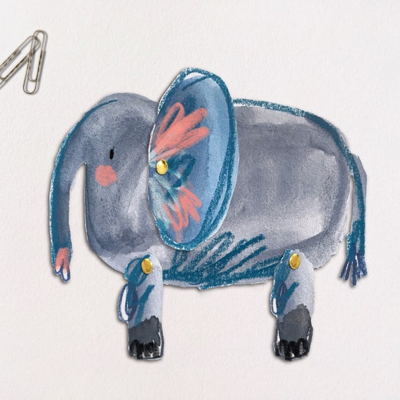 Elephant Paper Puppet Animal Paper Doll | Etsy