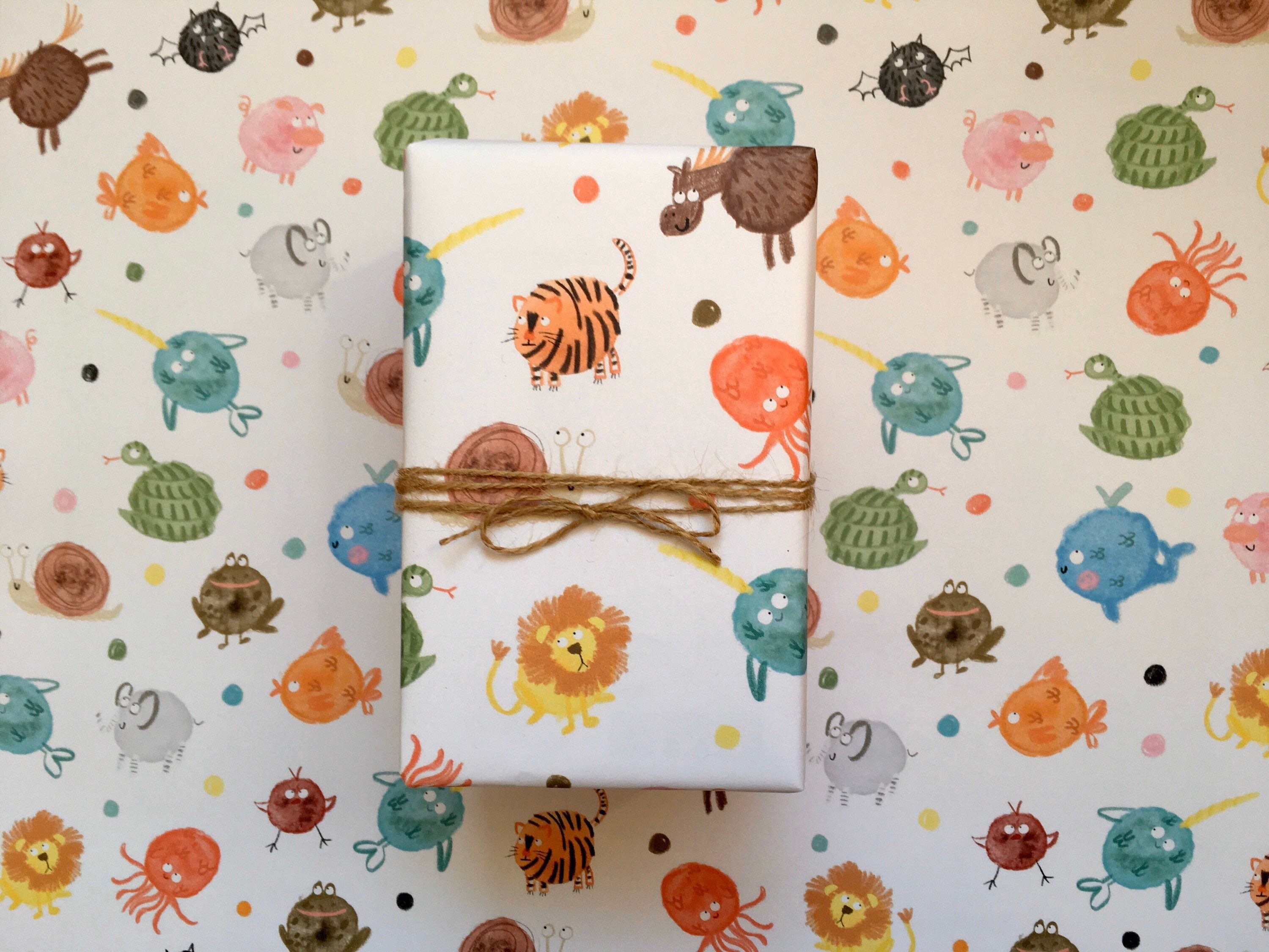 Cute Animal Gift Wrap Animal Childrens Wrapping Paper - Etsy UK