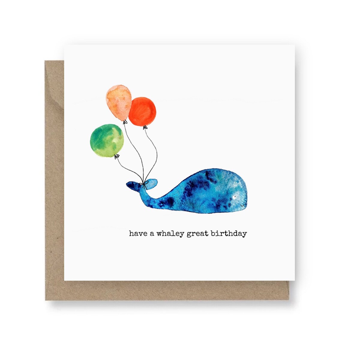 Whale Birthday Card Birthday Celebration Animal Card - Etsy