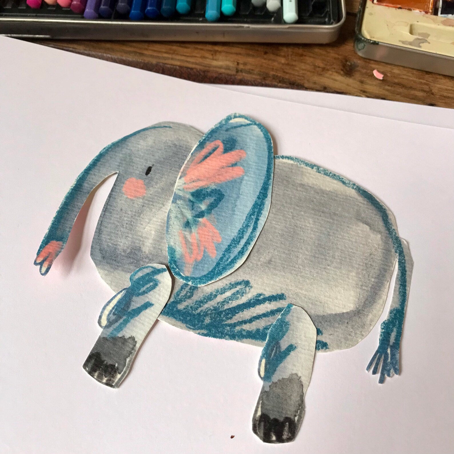 Elephant Paper Puppet Animal Paper Doll | Etsy