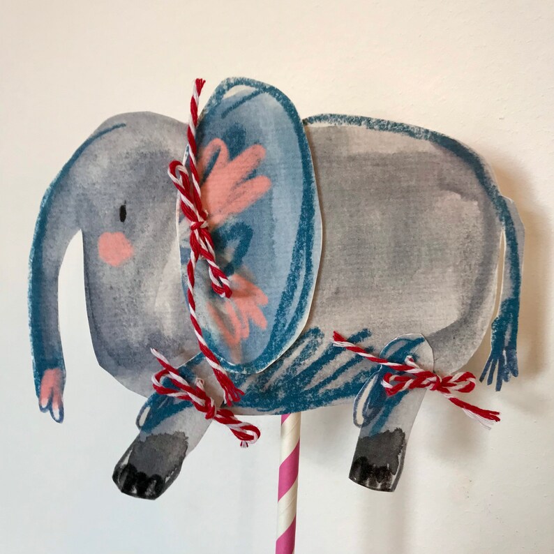 Elephant Paper Puppet Animal Paper Doll | Etsy