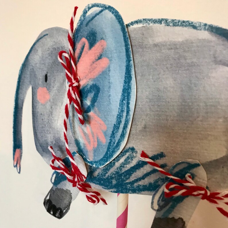 Elephant Paper Puppet Animal Paper Doll - Etsy