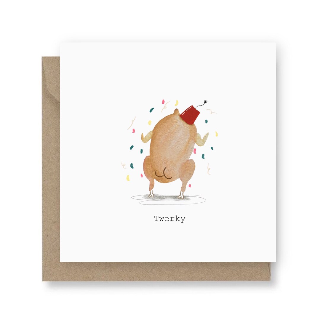 Twurkey Twerking Turkey Christmas Thanksgiving Holiday Card - Etsy