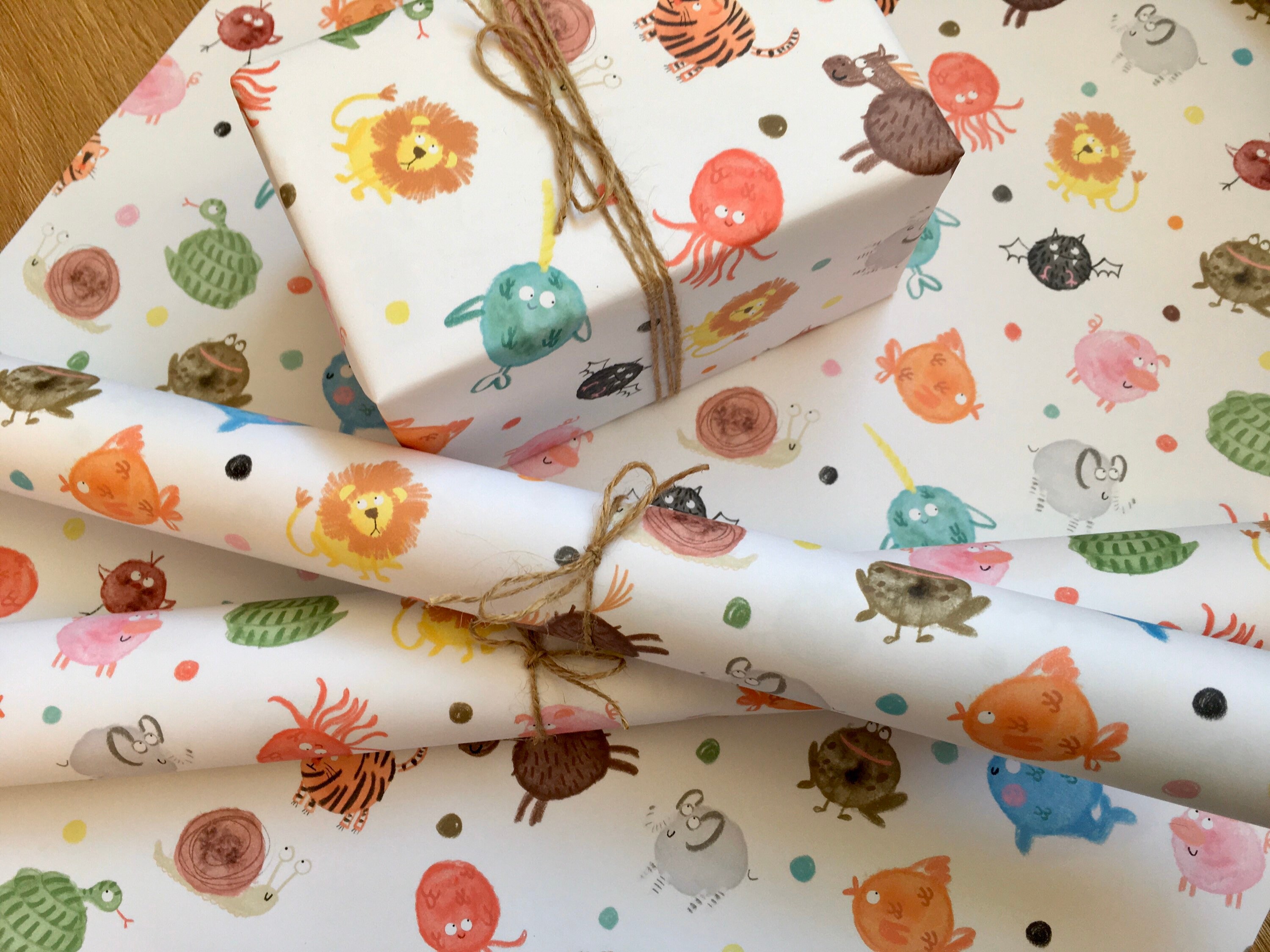 Cute Animal Gift Wrap Animal Childrens Wrapping Paper - Etsy