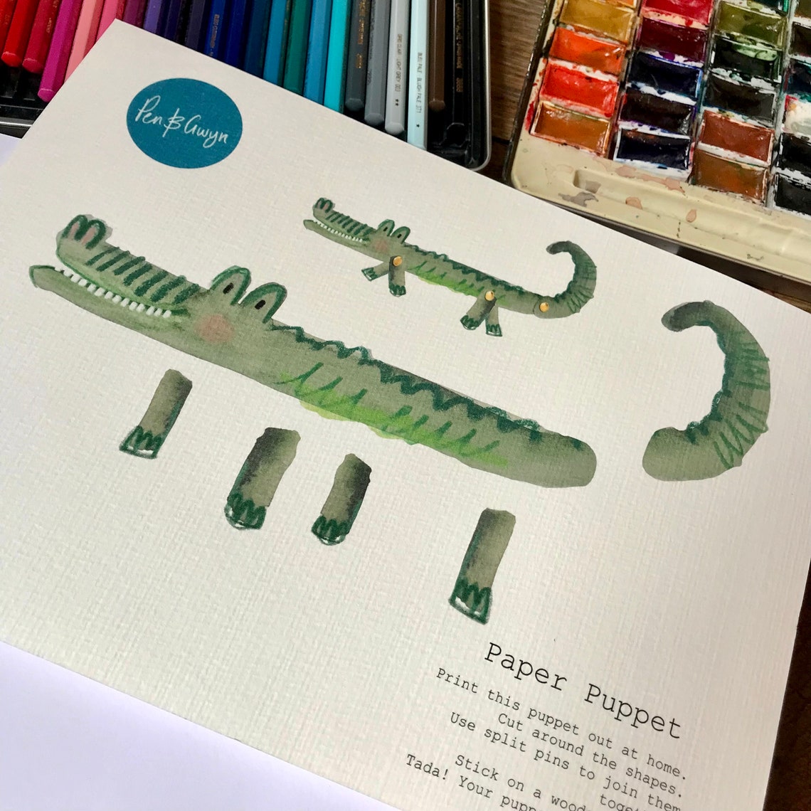 Crocodile Paper Puppet Animal Paper Doll - Etsy UK