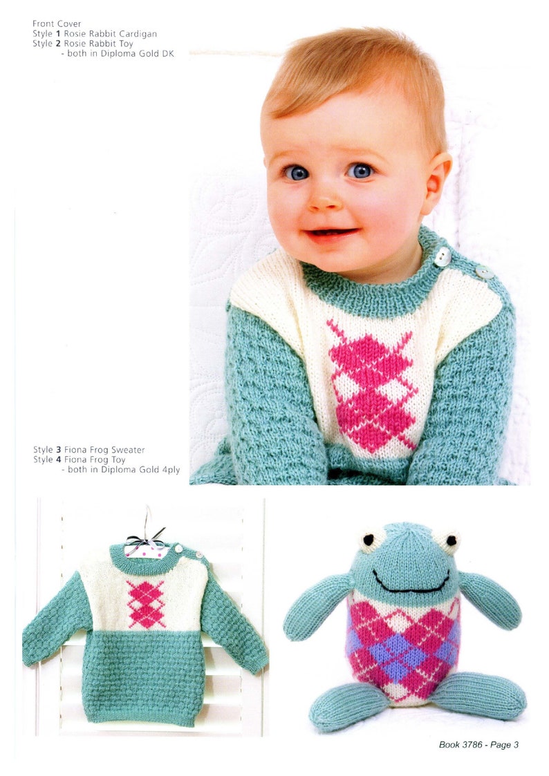 Patons 3786 Baby Sweaters With Matching Toys - Etsy