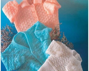 UK/EU SELLER Vintage Pdf Knitting Pattern Baby Sweaters With Peter Pan ...
