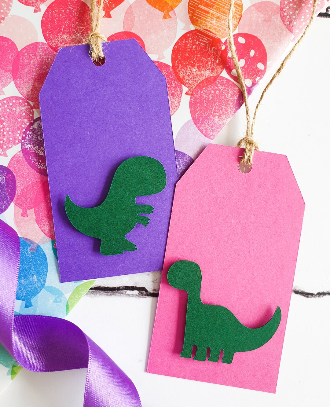 Dinosaur Party Gift Tags x4 for Dinosaur Party Favours, Child's ...