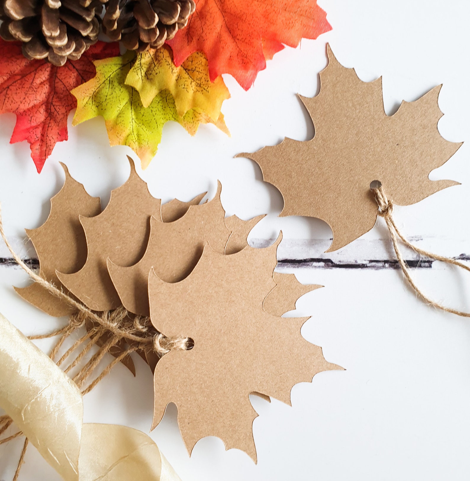 Autumn Leaf Gift Tags X 6 Fall Leaf Gift Labels Thanksgiving | Etsy