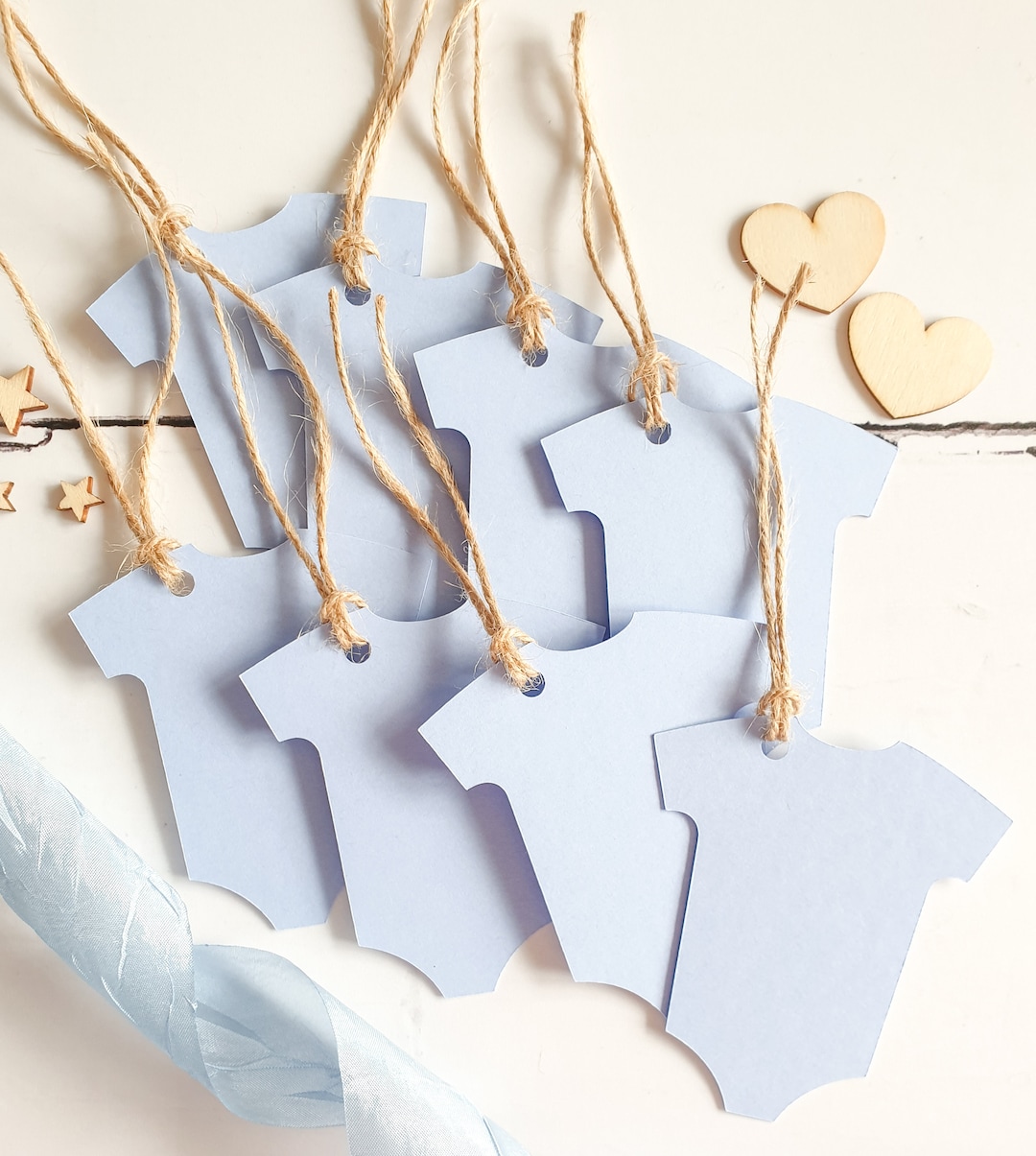 Baby Boy Blank Gift Tags Set X8 Tags. Set of Pastel Blue New Baby Tags ...