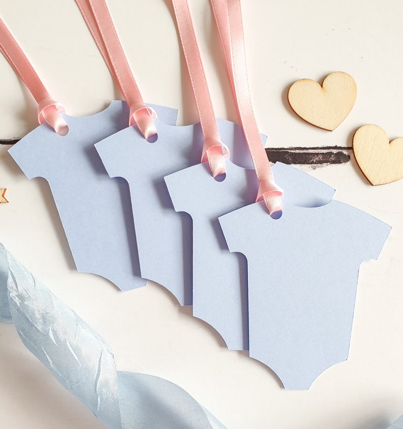 Baby Boy Blank Gift Tags Set X8 Tags. Set of Pastel Blue New Baby Tags ...