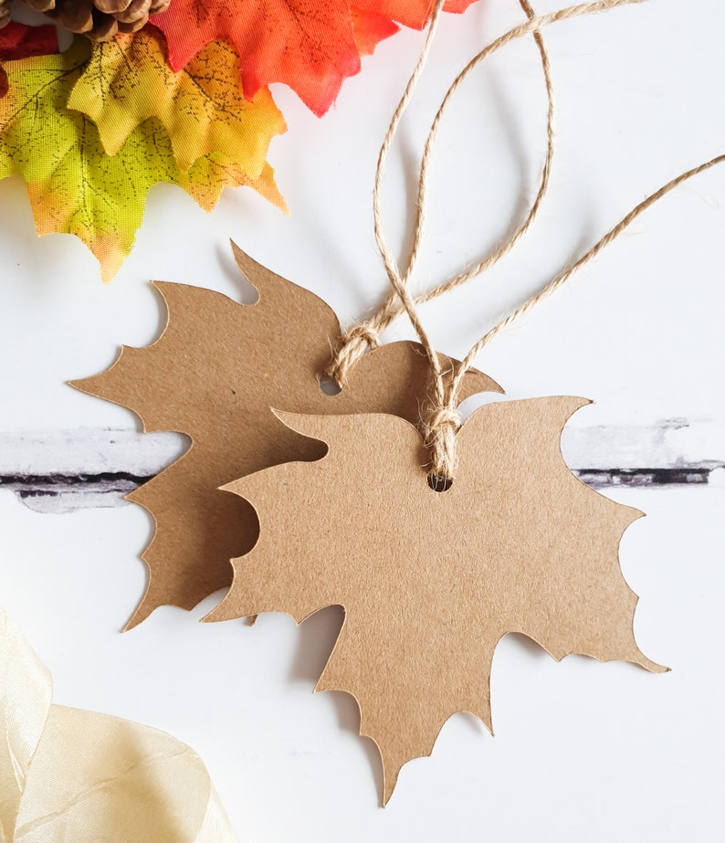Autumn Leaf Gift Tags X 6 Fall Leaf Gift Labels Thanksgiving | Etsy