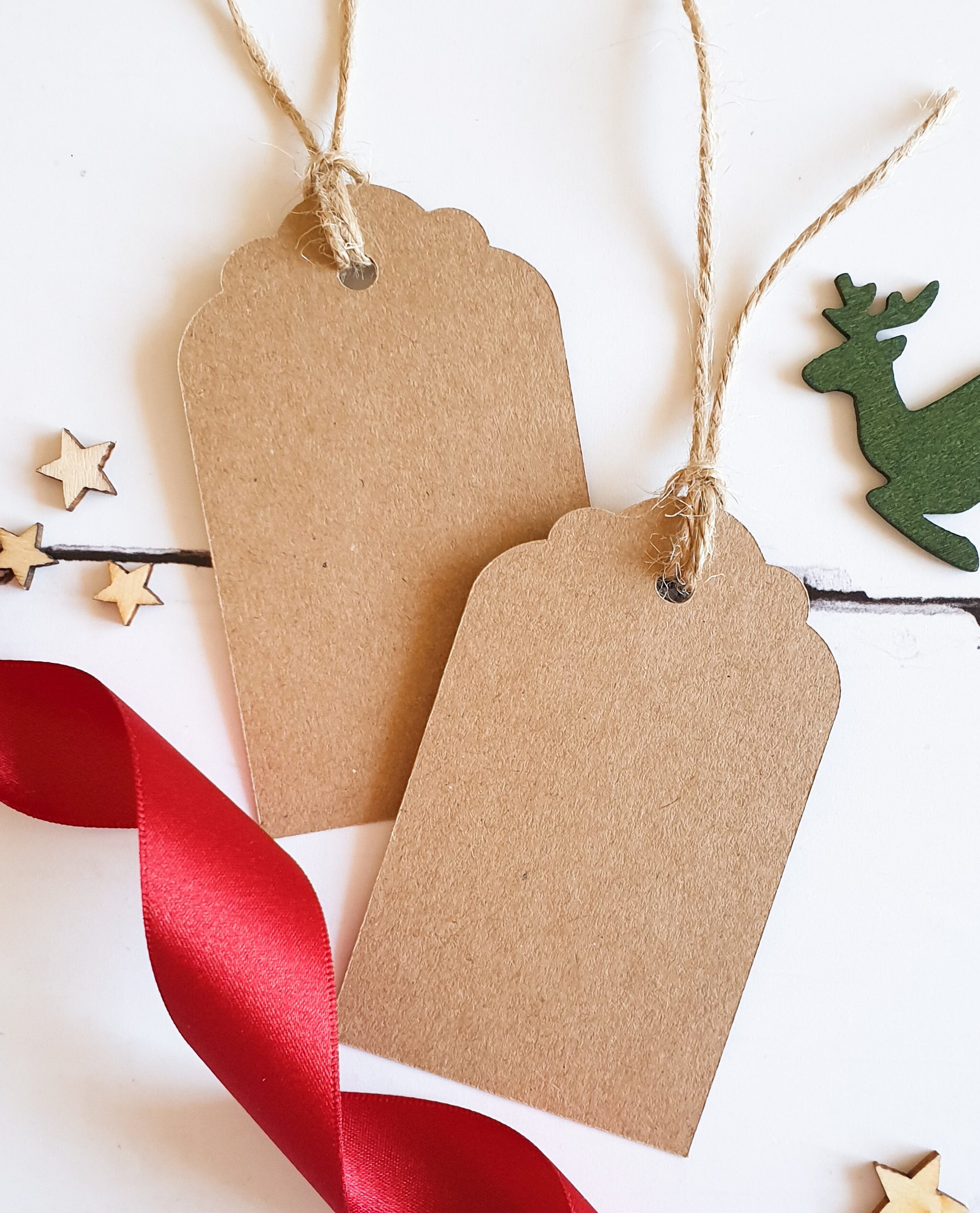 Kraft Christmas Gift Tags Blank X 10. Set of Kraft Luggage Tags for ...