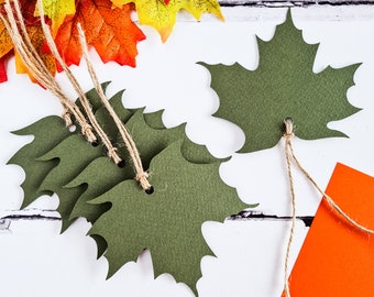 Autumn Leaf Gift Tags X 6 Fall Leaf Gift Labels Thanksgiving | Etsy