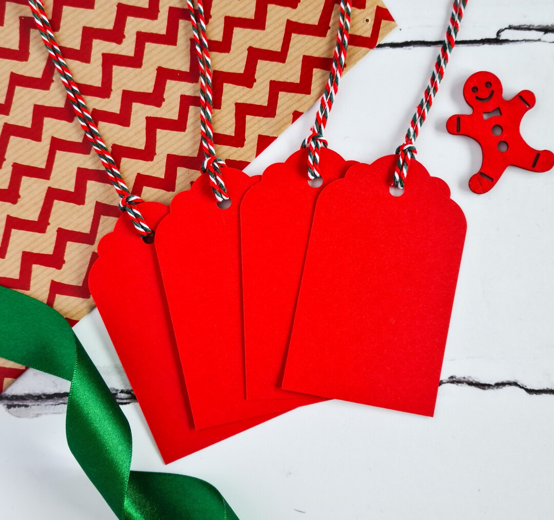 Red Christmas Gift Tags Blank X 10. Set of Red Luggage Tags - Etsy