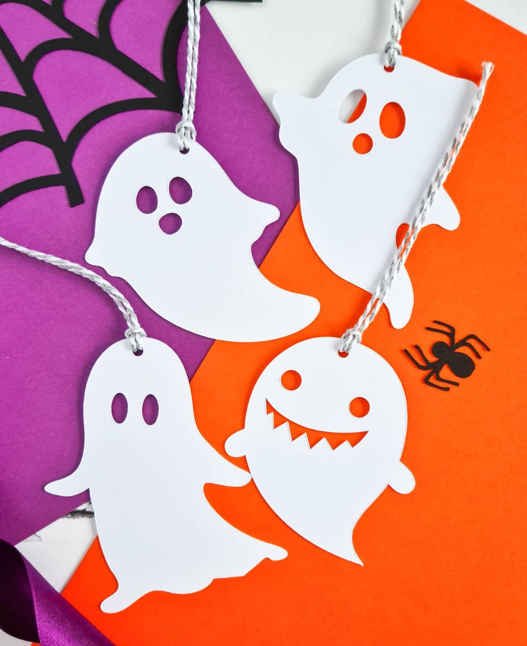 Halloween Ghost Gift Tags Blank X 6. Set of White Ghost Tags for ...
