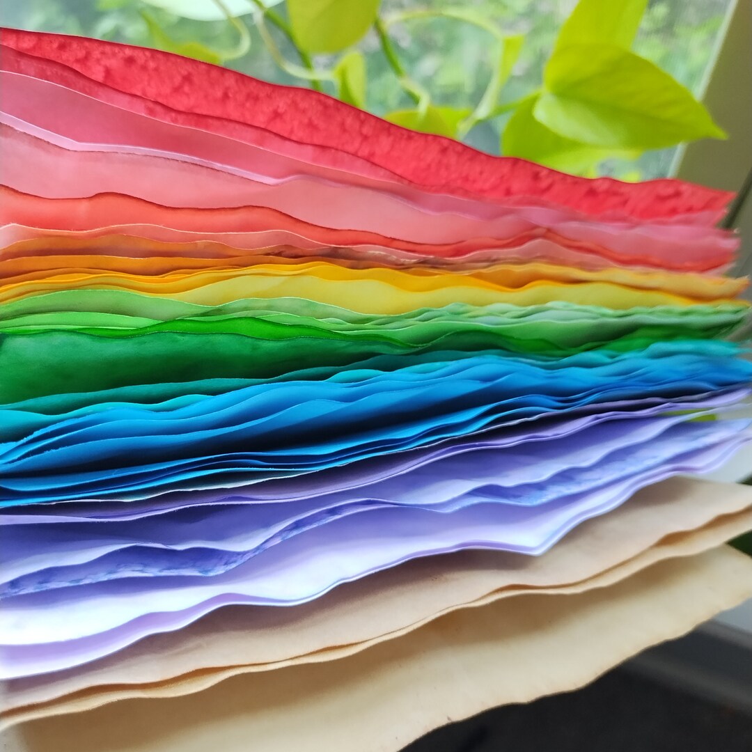 20 Hand-dyed Papers | Distressed Dyed Paper | Tea-dyed Paper | Paper ...