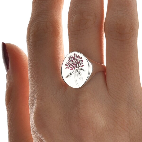 Wildflower Signet Ring - Etsy