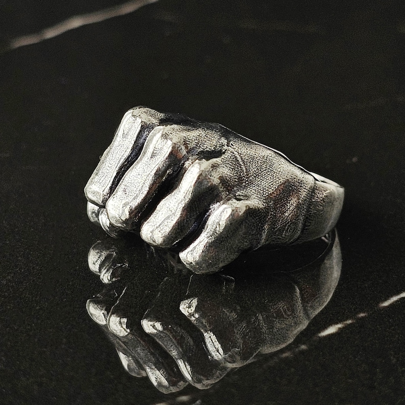 Sterling Silver Clenched Fist Ring: Bold Statement Jewelry - Etsy