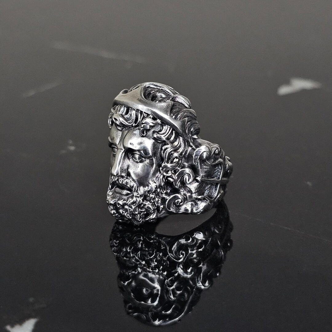 Sterling Silver Poseidon Ring: Greek God Mythology Jewelry - Etsy