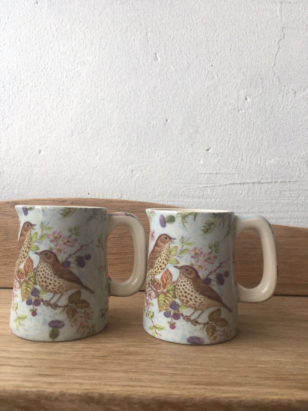 2 Heron Cross Pottery British Birds Mini Cream Jugs, Earthenware. - Etsy
