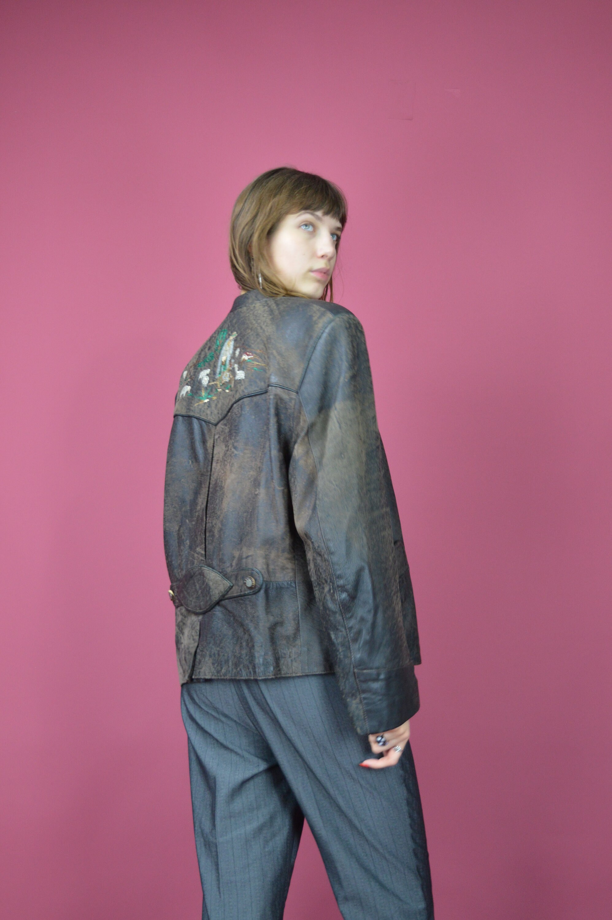 Vintage Dark Brown 80's Leather Jacket {W736} - Etsy