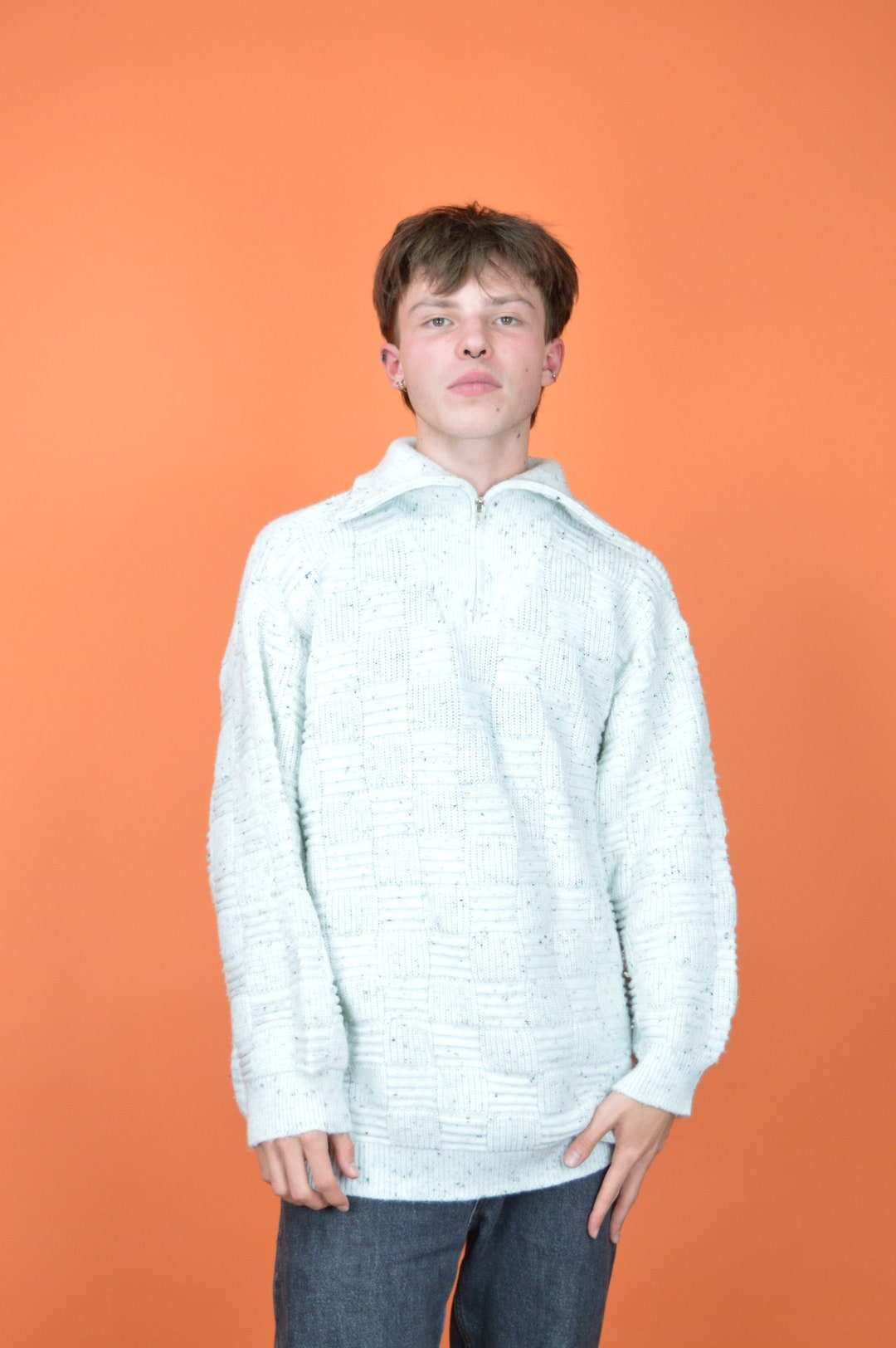 Vintage White Long Neck Classic 80's Sweatshirt {234} - Etsy