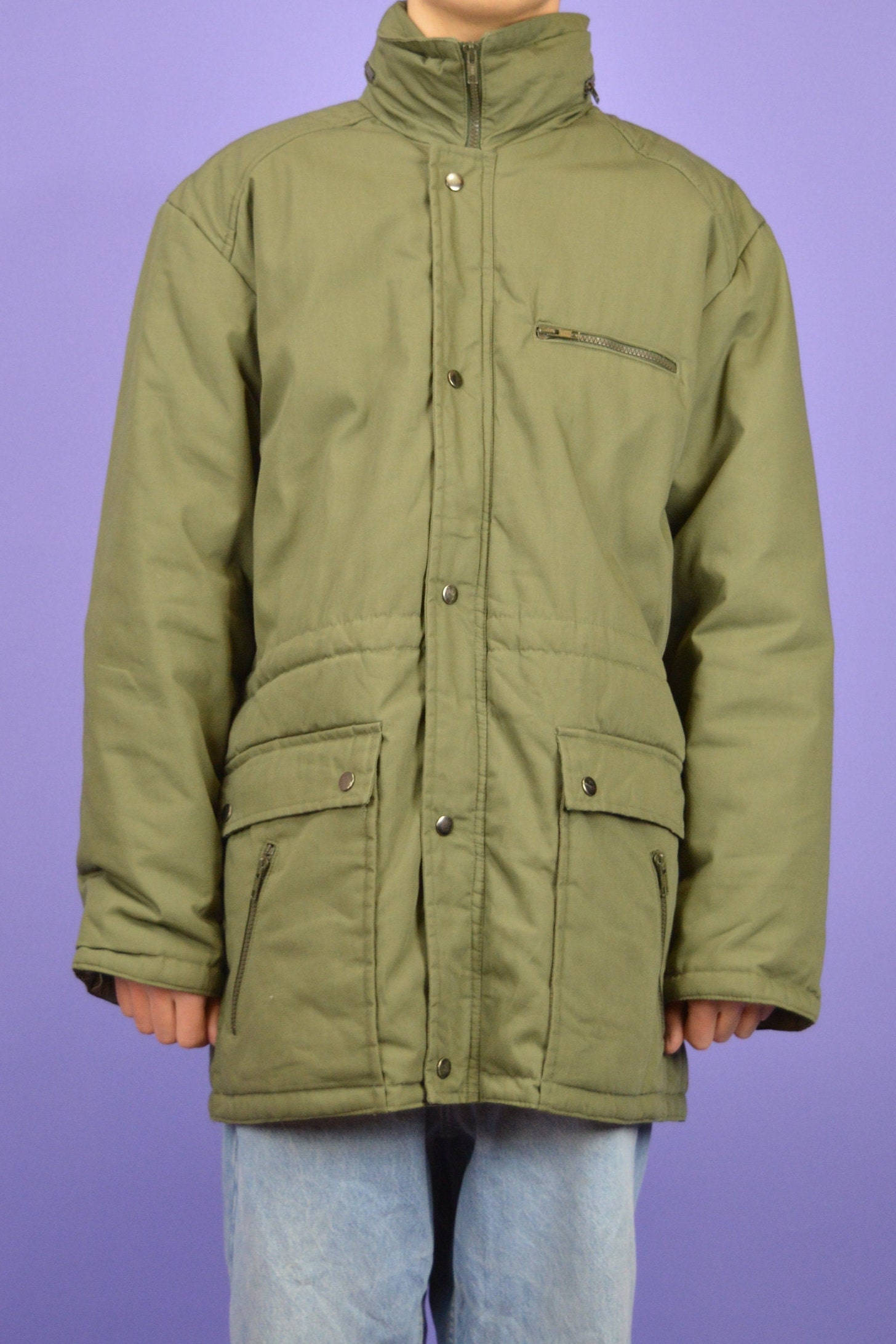 Vintage Brown Classic Parka Puffer Jacket J313 - Etsy