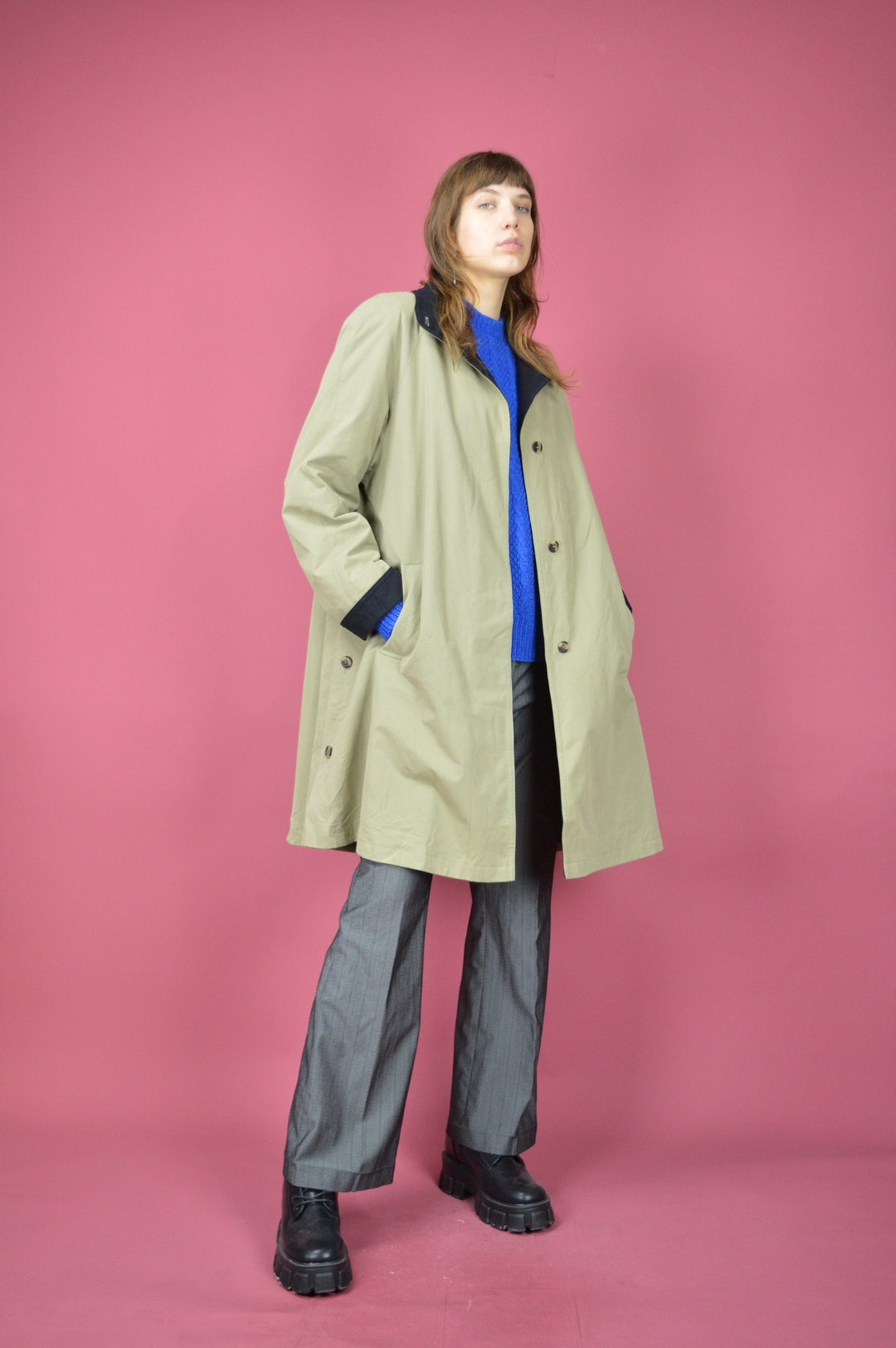 Vintage Coat for Women Classic Coat 80s Fall Jacket Cotton - Etsy