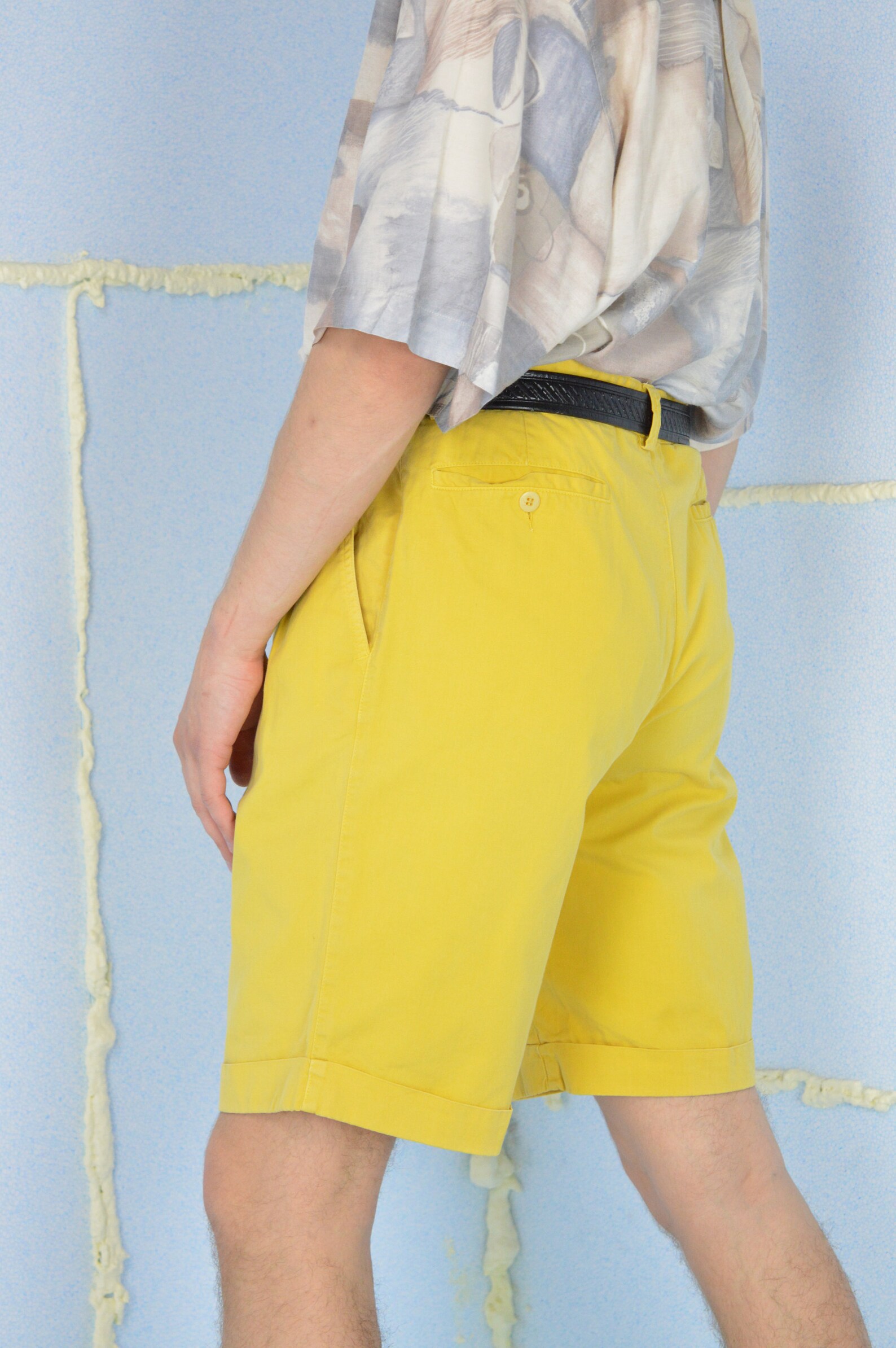 Vintage yellow classic cotton shorts S246 | Etsy
