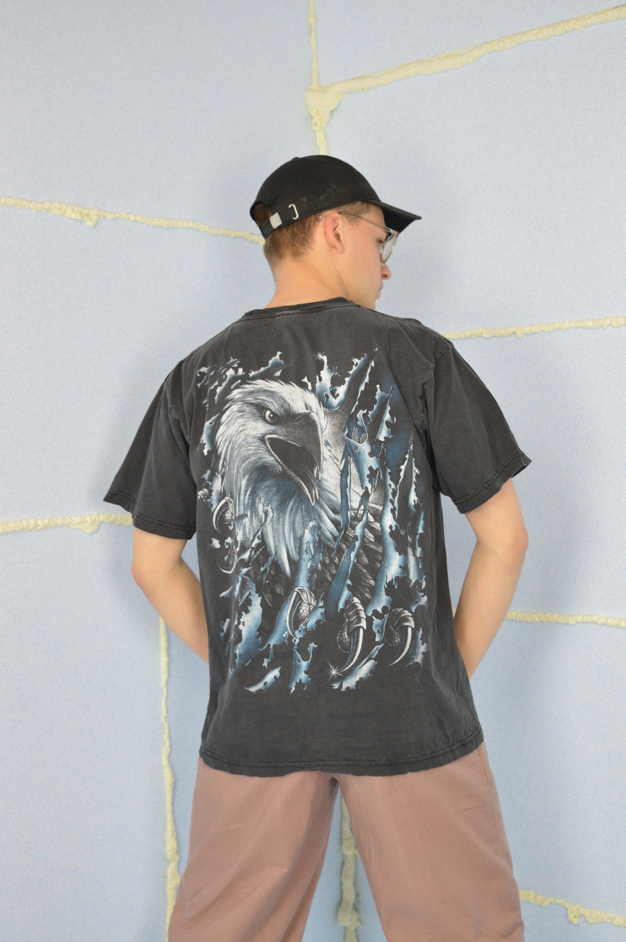 Vintage black Anime rave t-shirt T51 | Etsy