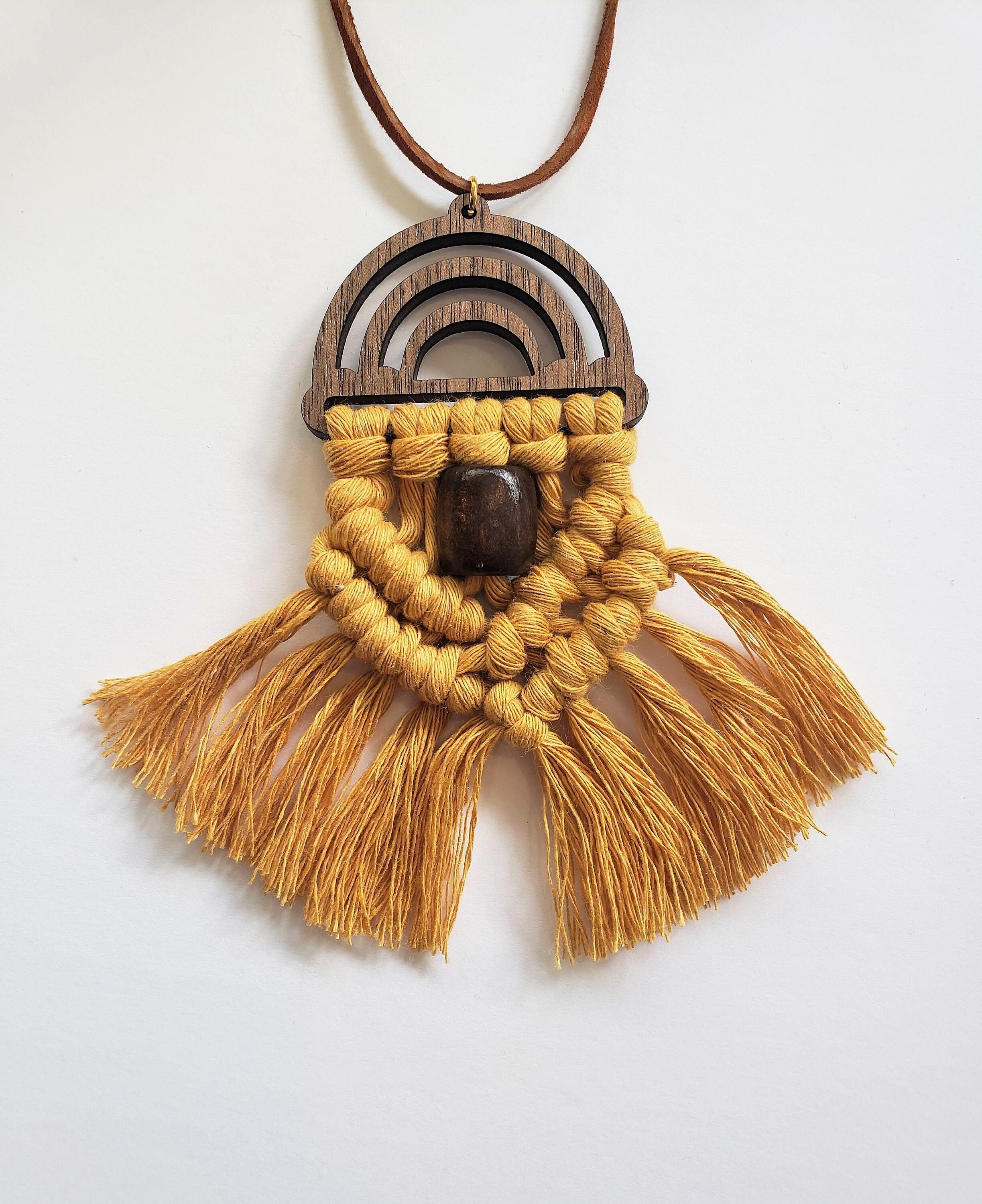 Macramé Necklace Boho Jewelry Boho Necklace Macramé - Etsy