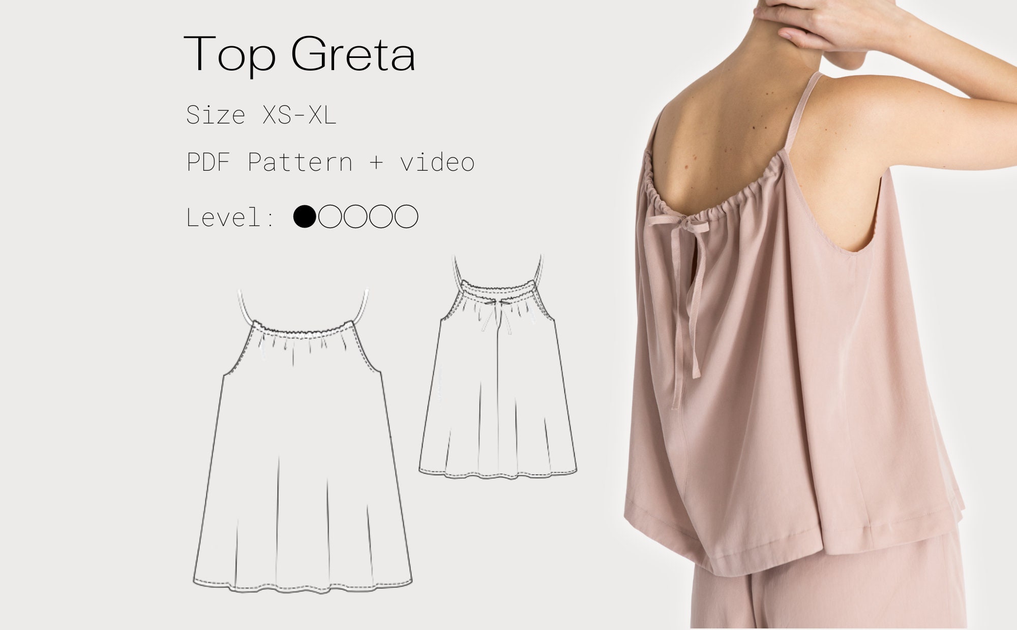 Top Digital Pattern With Video Tutorial Sizes 32-42 - Etsy