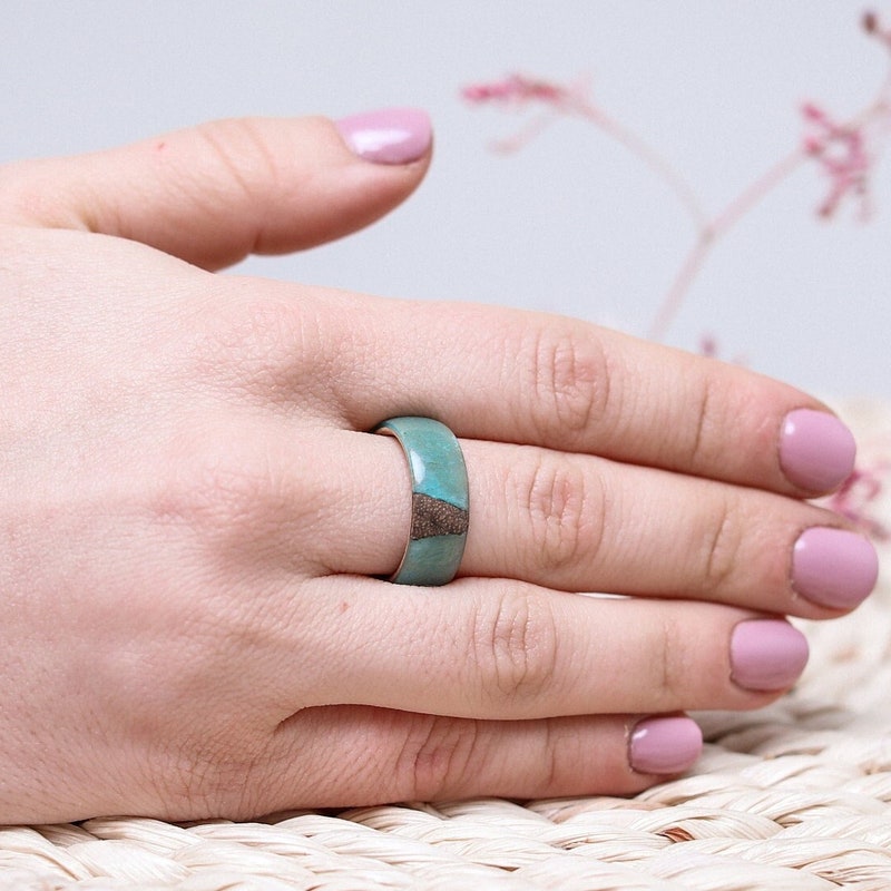 Wood Resin Ring - Etsy