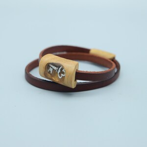 Wooden Key Bracelet With Leather , Good Luck Bracelet Gifts, Key Bangle ...
