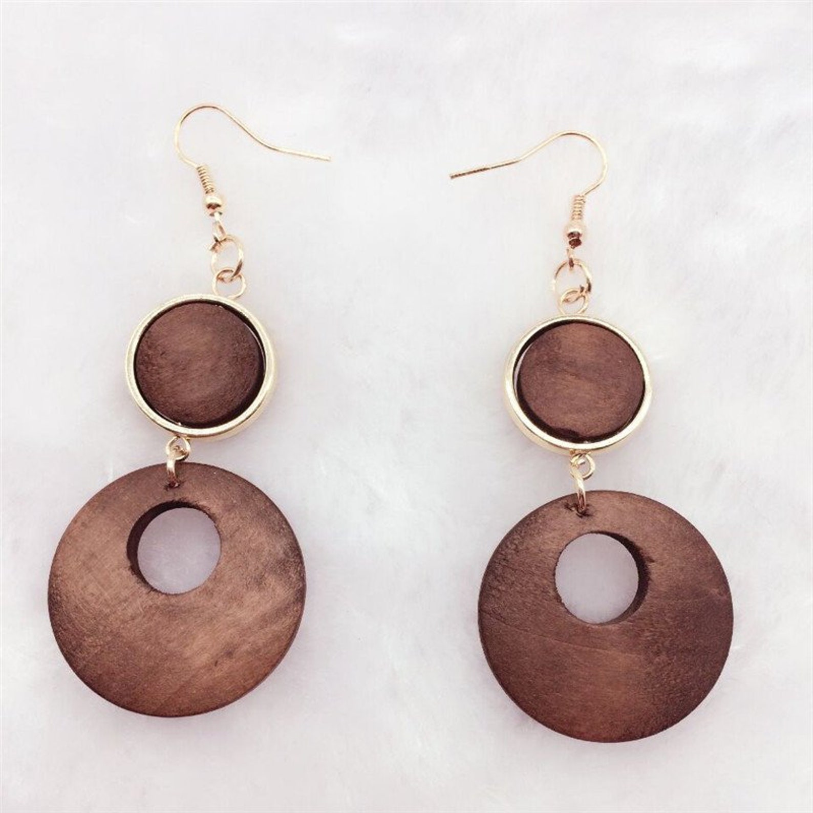 Wooden Earrings/ Dangle Earrings/ Lightweight Earrings/ Gift for Her ...