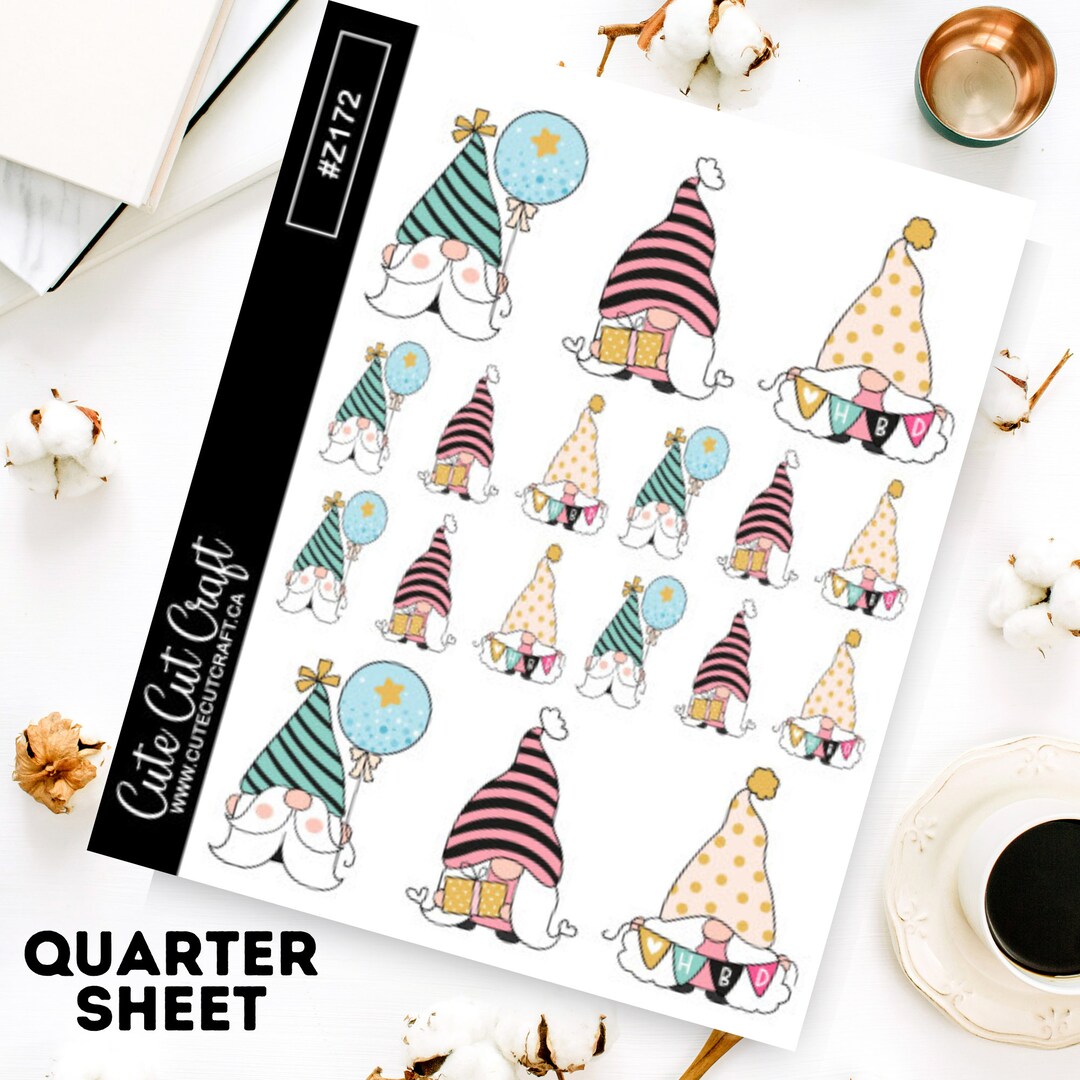 Gnome Planner Stickers Birthday Gnomes 1 - Etsy