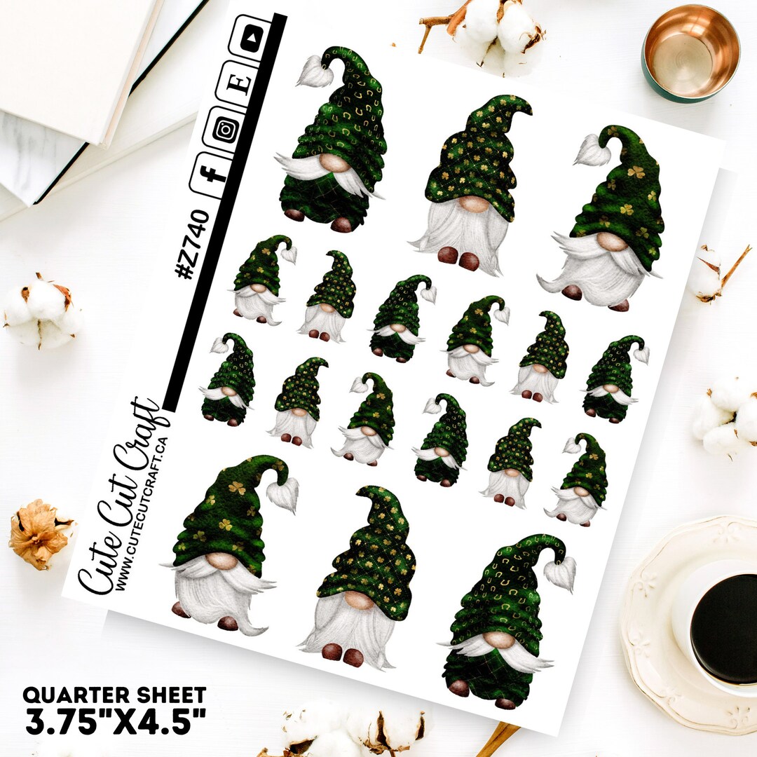 Gnome Planner Stickers St Patrick's Green Gnomes - Etsy