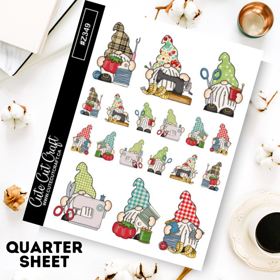 Gnome Planner Stickers Sewing Gnomes - Etsy