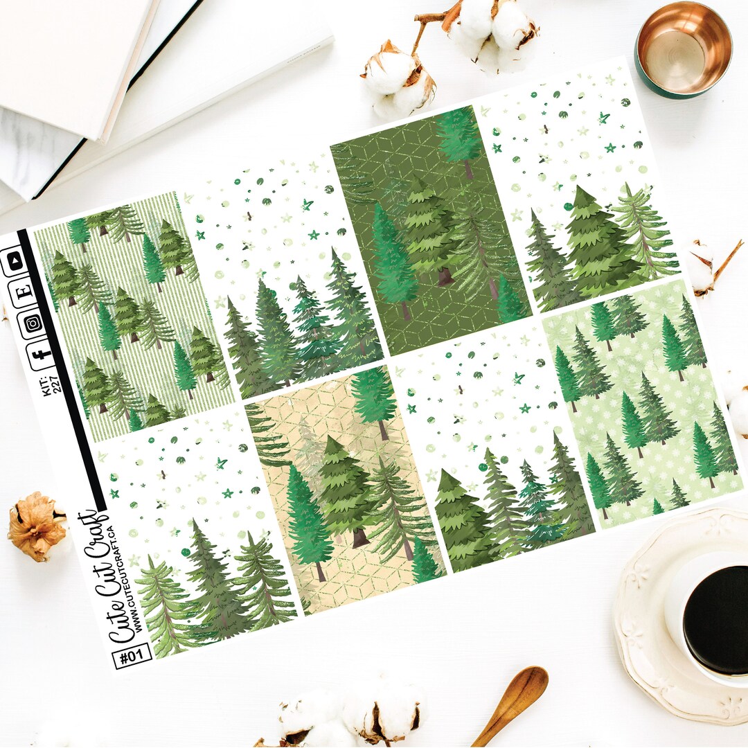 Full Box Stickers Pine Tree Planner Stickers 3 Sizes - Etsy