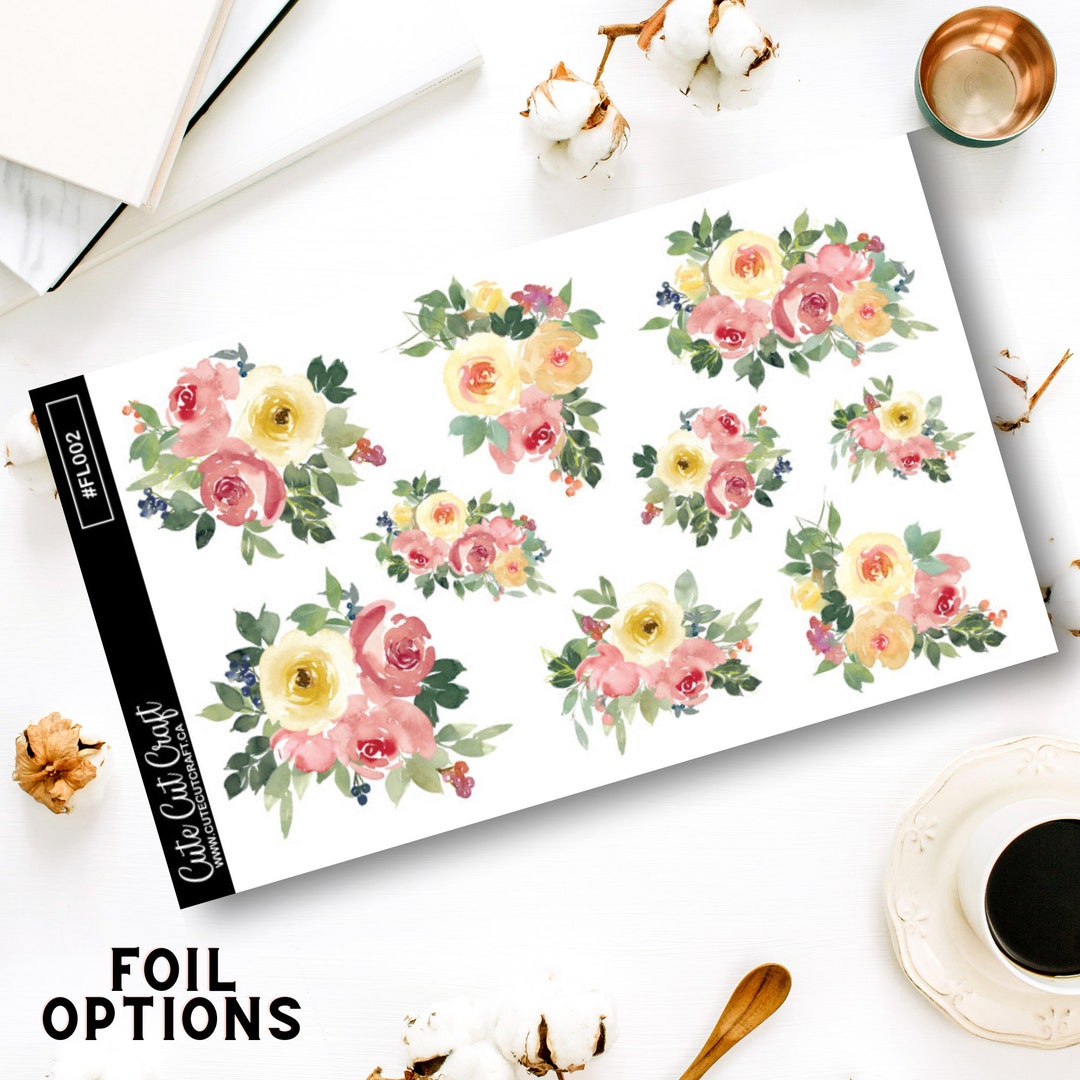 Floral Planner Stickers Soft Florals Decorative Planner Sheet - Etsy