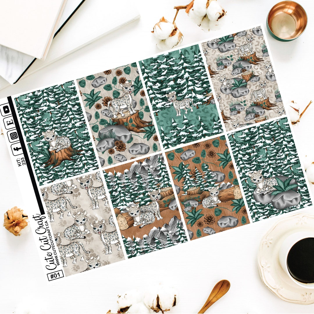 Full Box Stickers Snow Leopard Planner Stickers 3 Sizes - Etsy