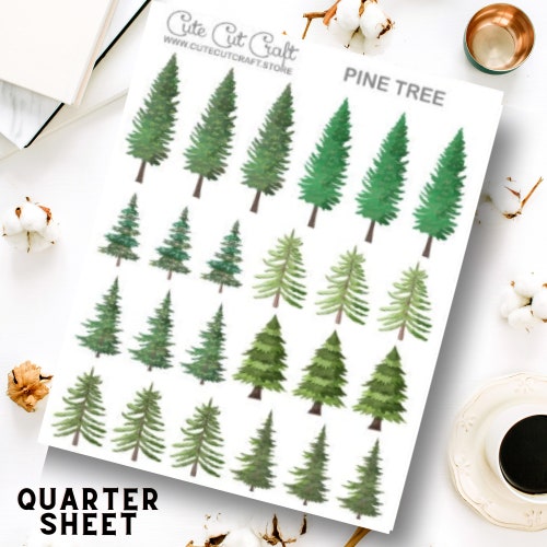 Tree Stickers One Inch Round Seals 5 Tree Images - Etsy