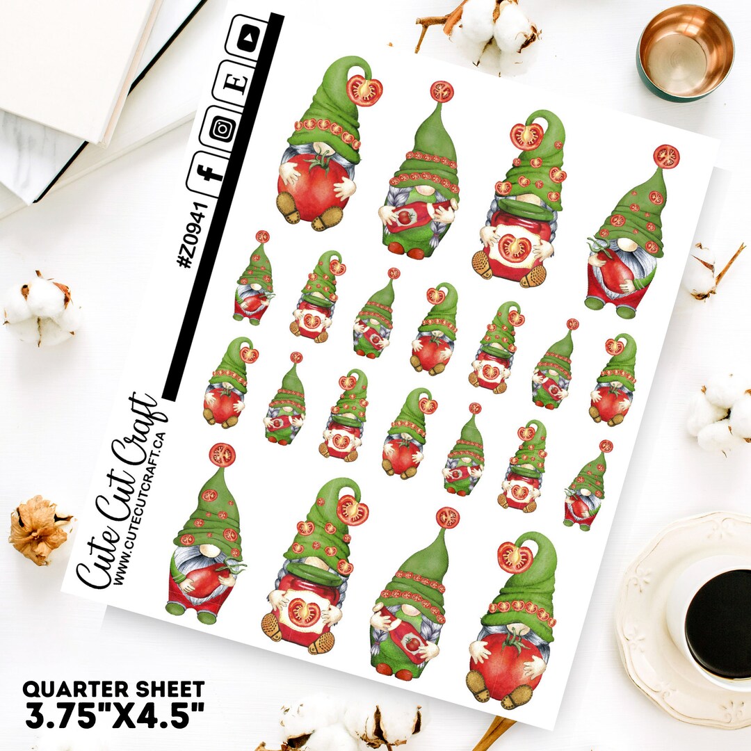 Gnome Planner Stickers Tomato Gnomes - Etsy
