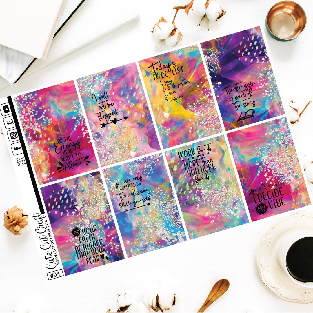 Full Box Stickers Color Me Strong Planner Stickers 3 Sizes - Etsy