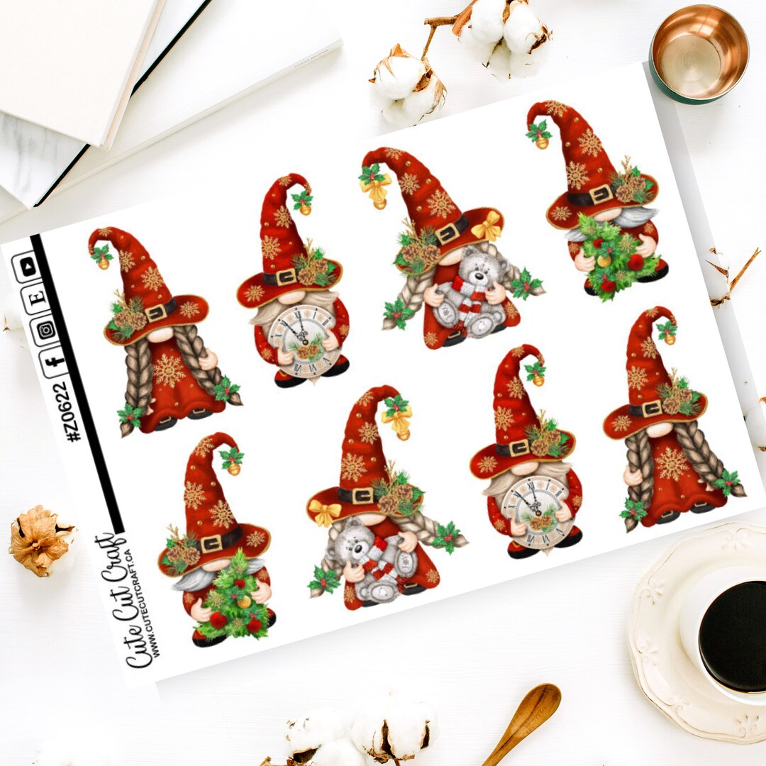 XL Gnome Planner Stickers Red Hat Gnomes - Etsy