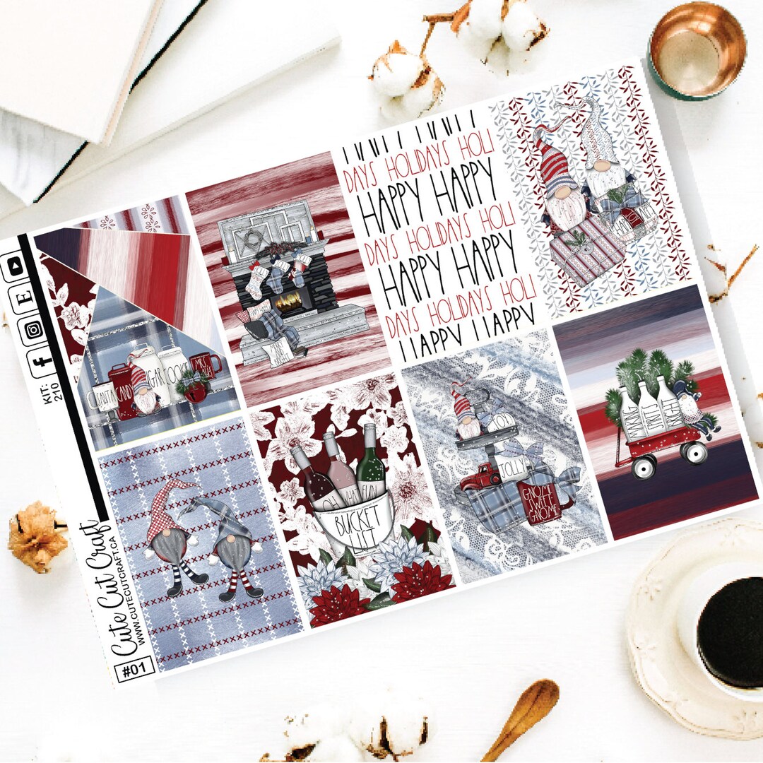 Full Box Stickers Holiday Helpers Planner Stickers 3 Sizes - Etsy