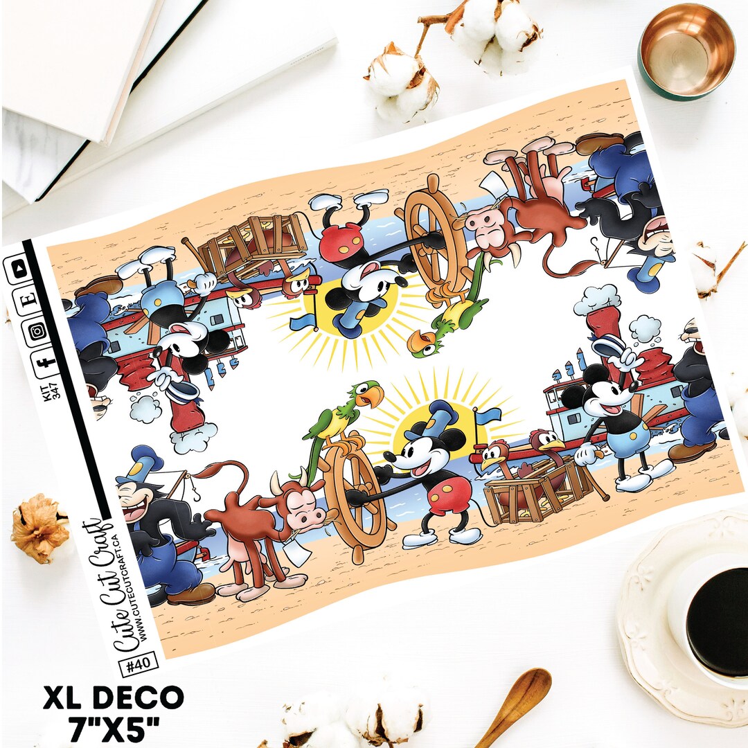 XL Deco Stickers Steamboat Willie Planner Stickers - Etsy